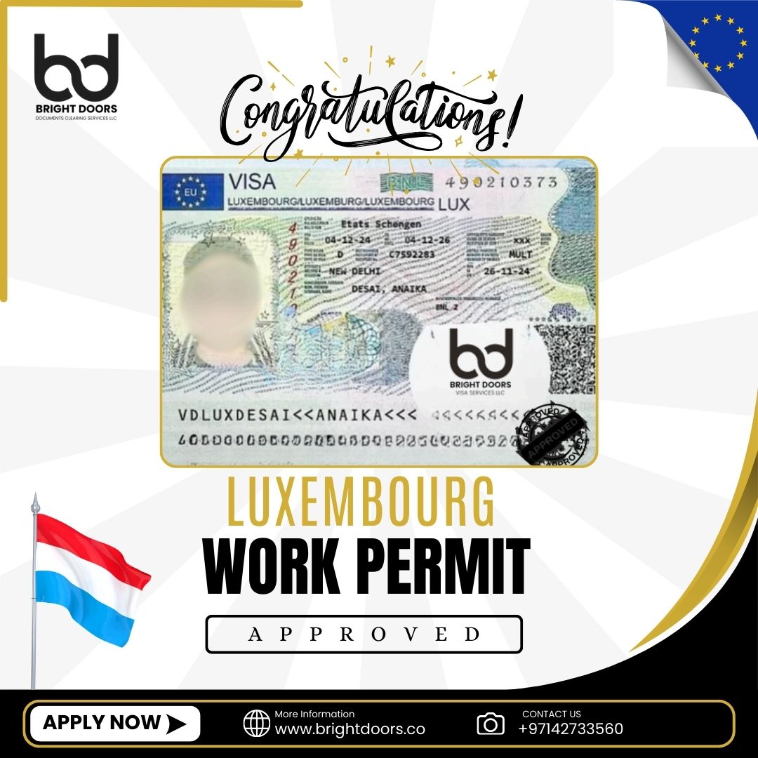 Luxembourg Visa Approved - Bright Doors Visa Services