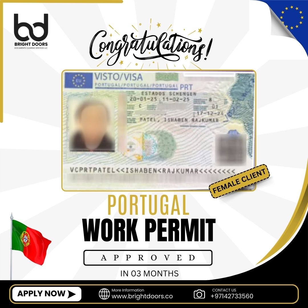 Portugal Work Visa Approved - Bright Doors Visa Services